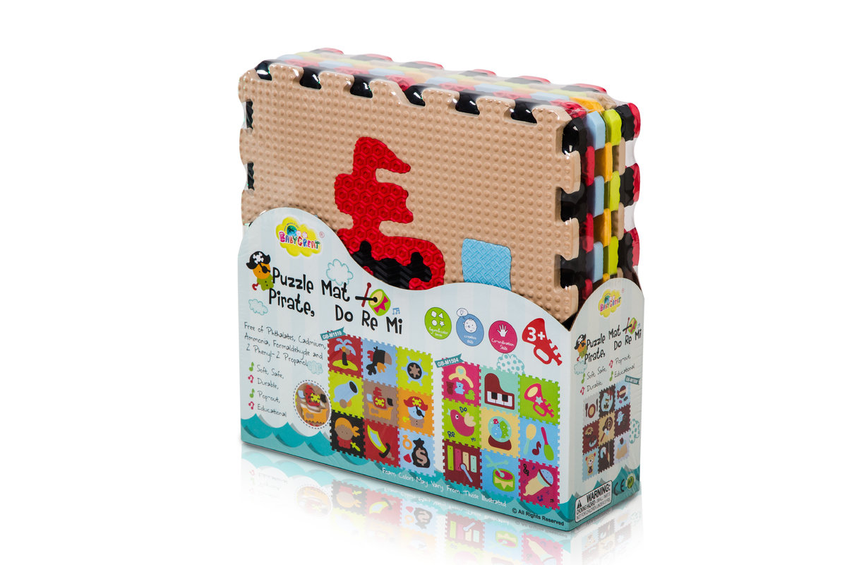 Covor-puzzle din spumă model cu pirați - banaby.ro