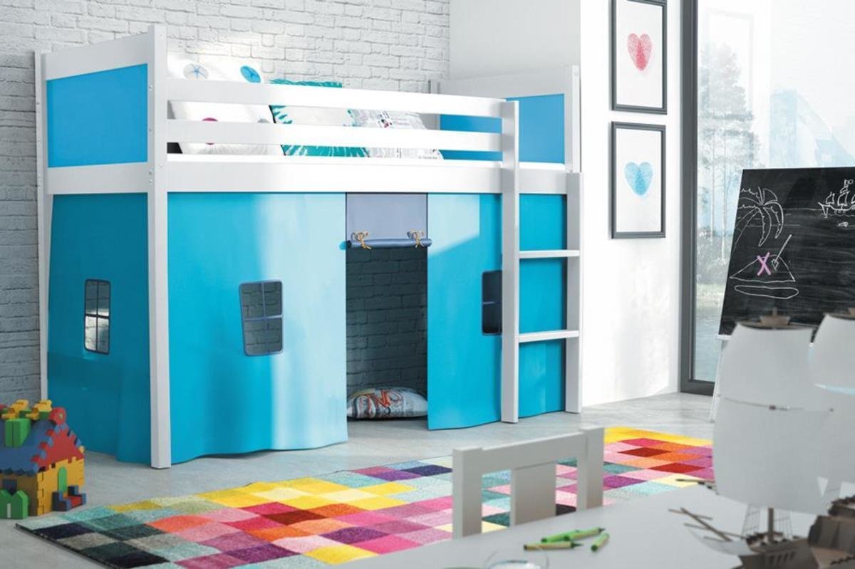 copii elevat pat stâncos - alb - banaby.ro