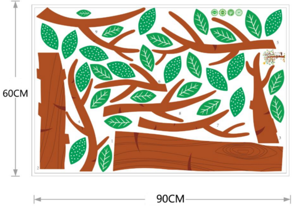 Autocolant cu scara inaltime – Maimute in copac - banaby.ro