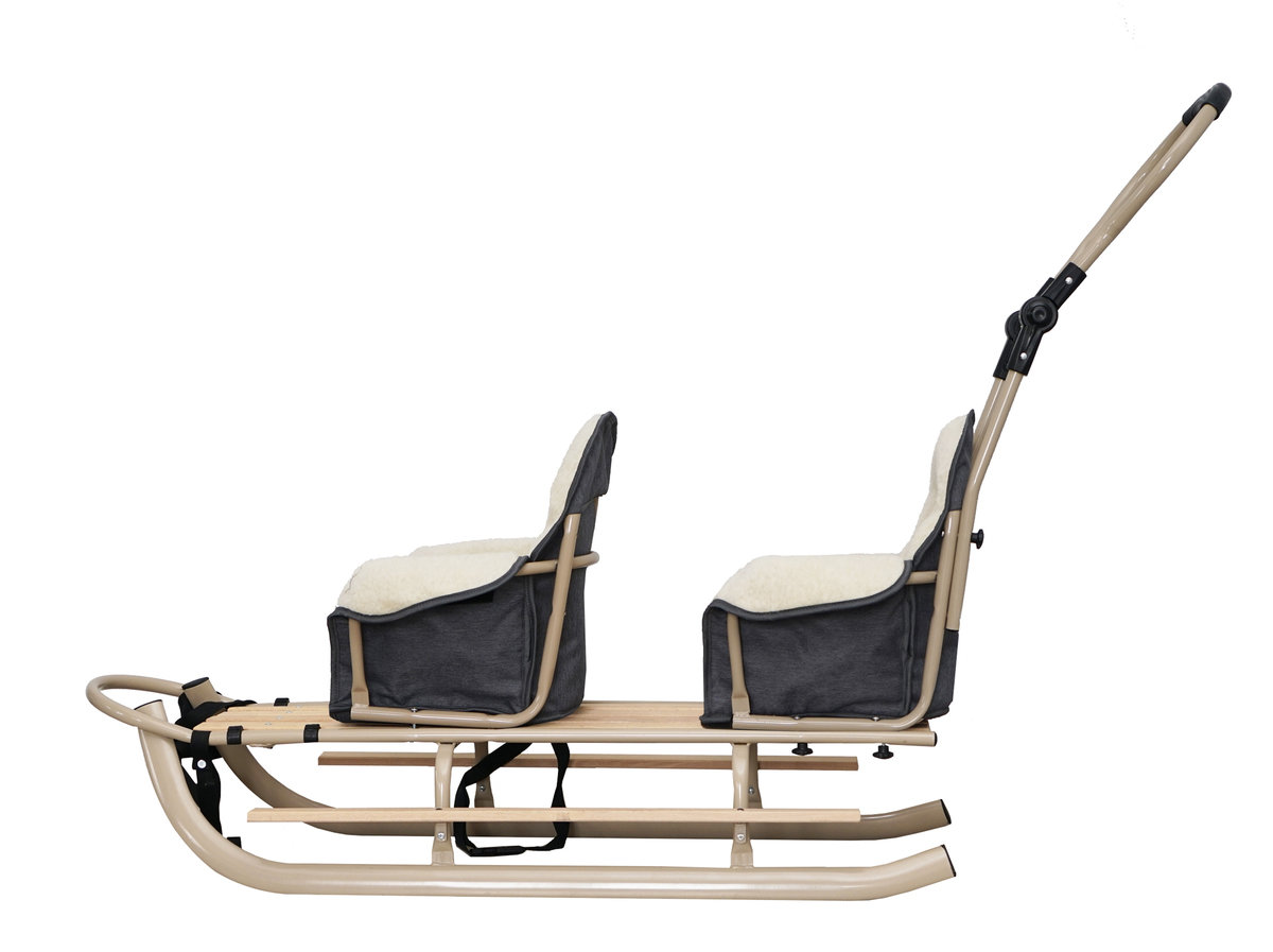 Sanie pentru gemeni Duo - culoarea scaunului gri - banaby.ro