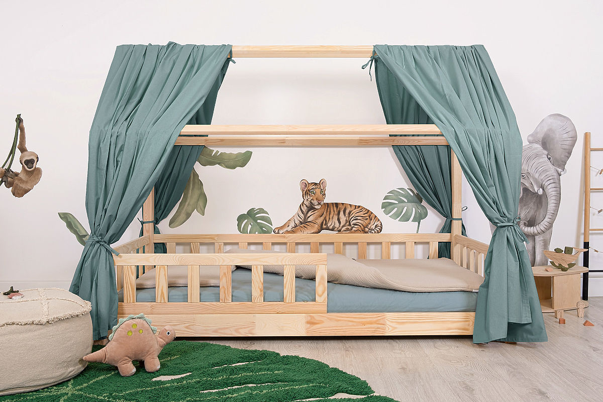 Baldachin pentru pat de căsuță Tea - verde - banaby.ro