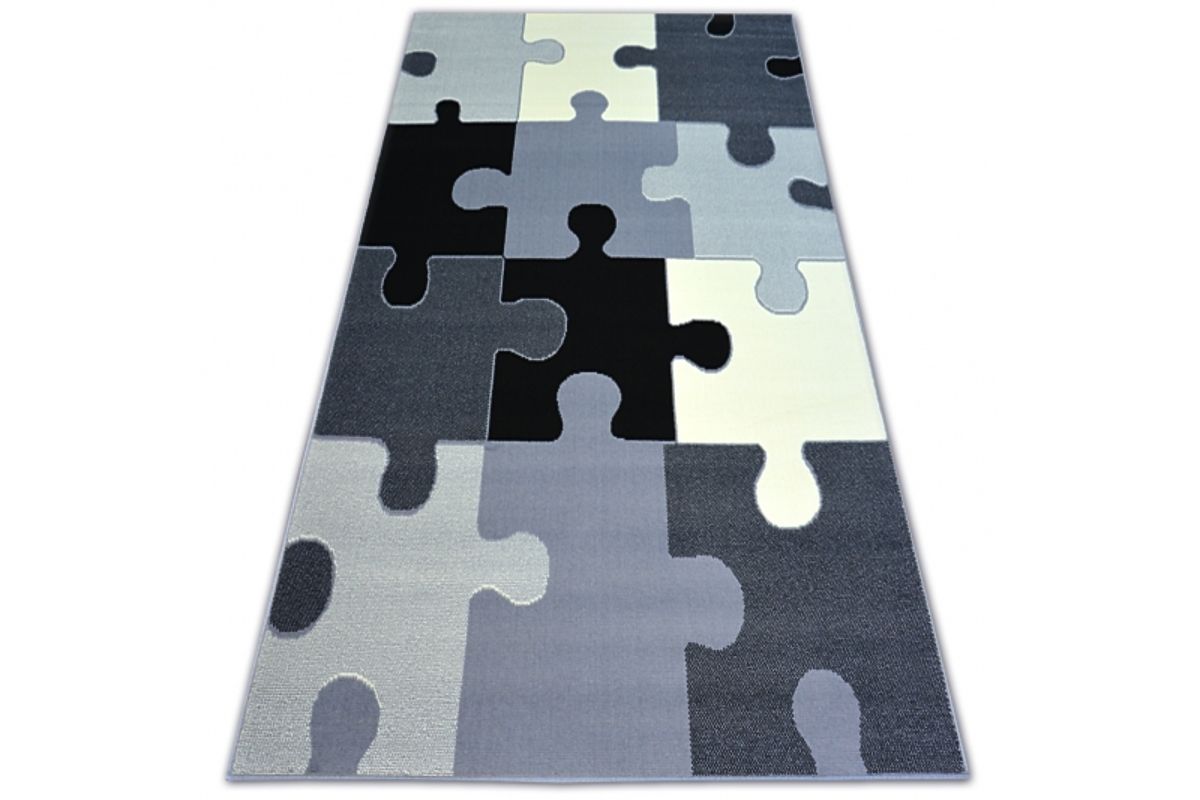 Covor puzzle pentru copii - gri - banaby.ro