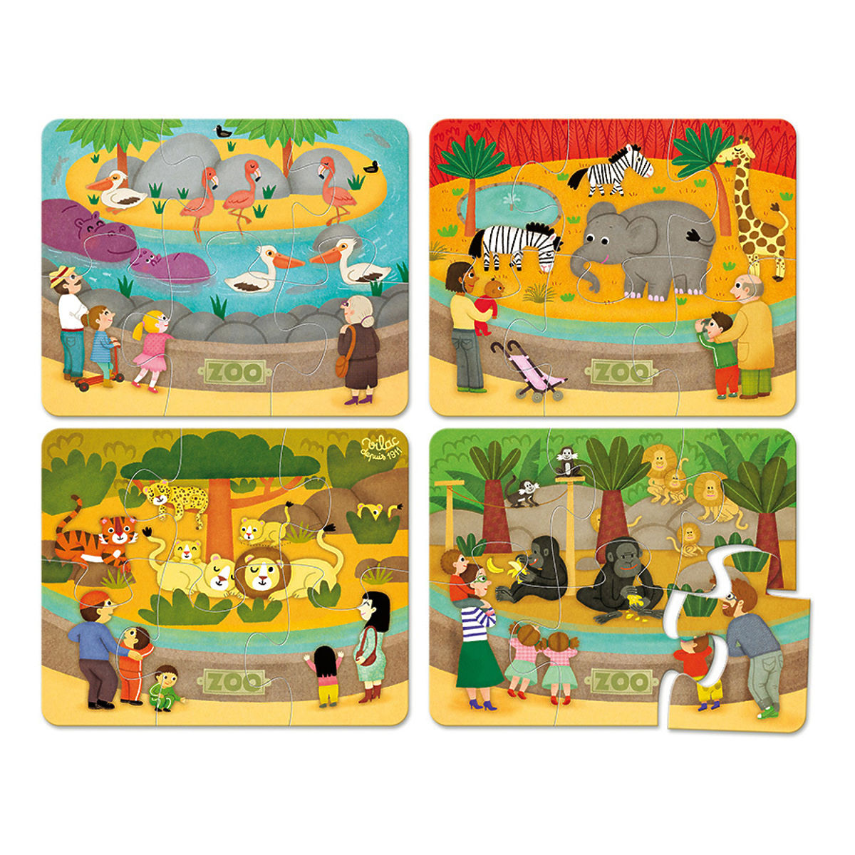 Vilac Puzzle din lemn Zoo - banaby.ro